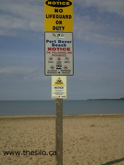SMALL Warning Sign Port Dover Main Beach | The Silo